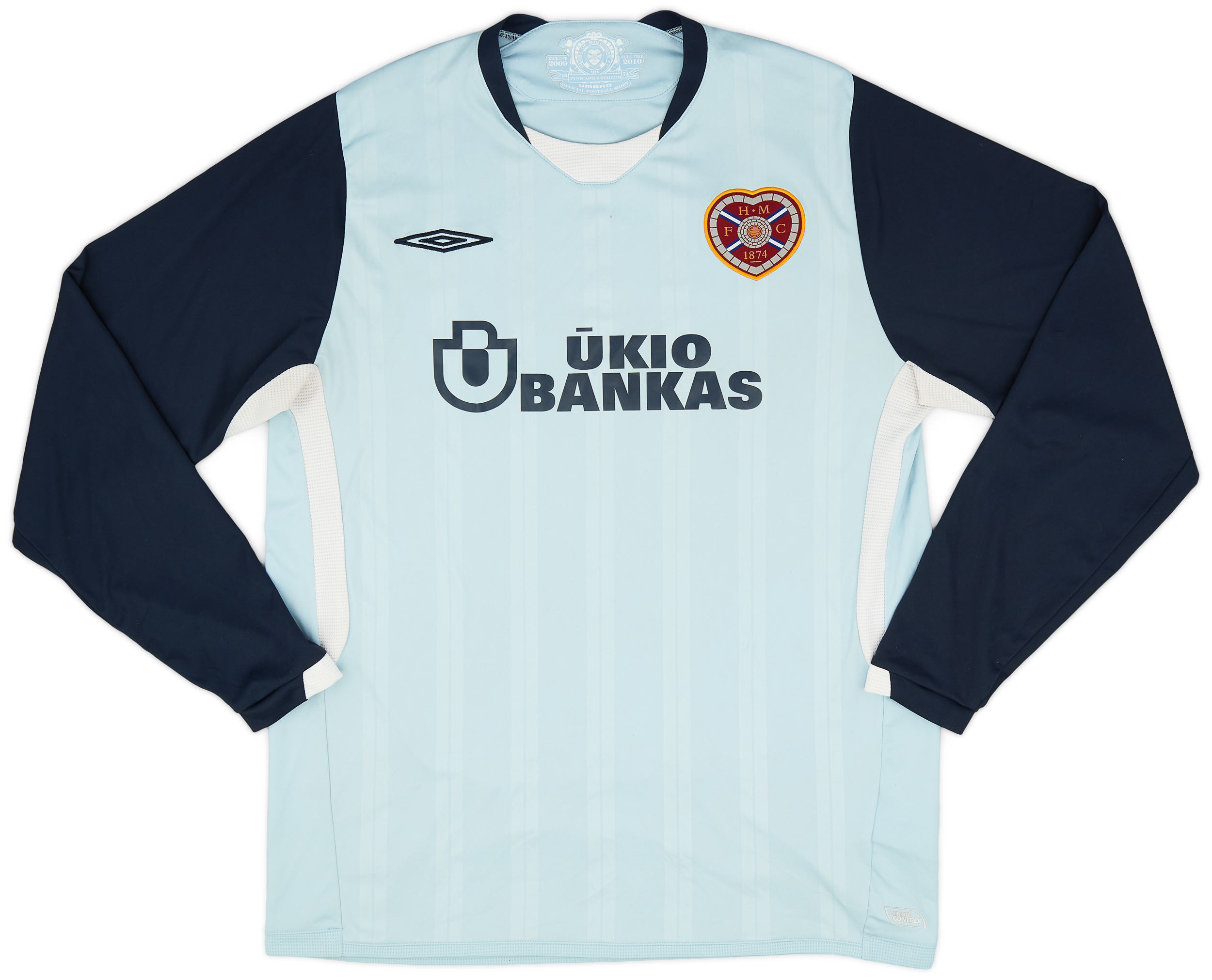 2009-10 Hearts Away L/S Shirt - 8/10 - (L)