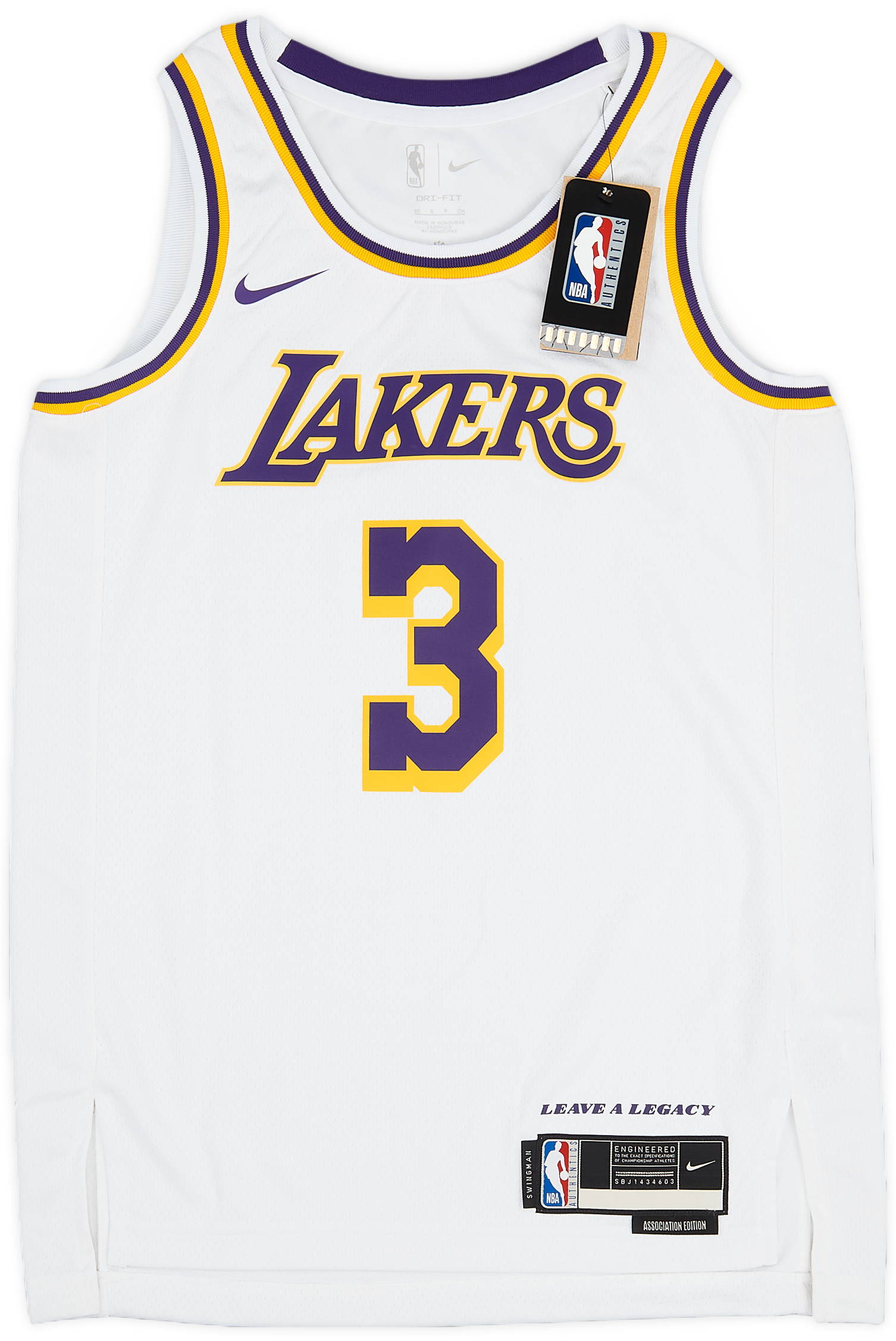 2019-23 LA Lakers Davis #3 Nike Swingman Home Jersey (XS)