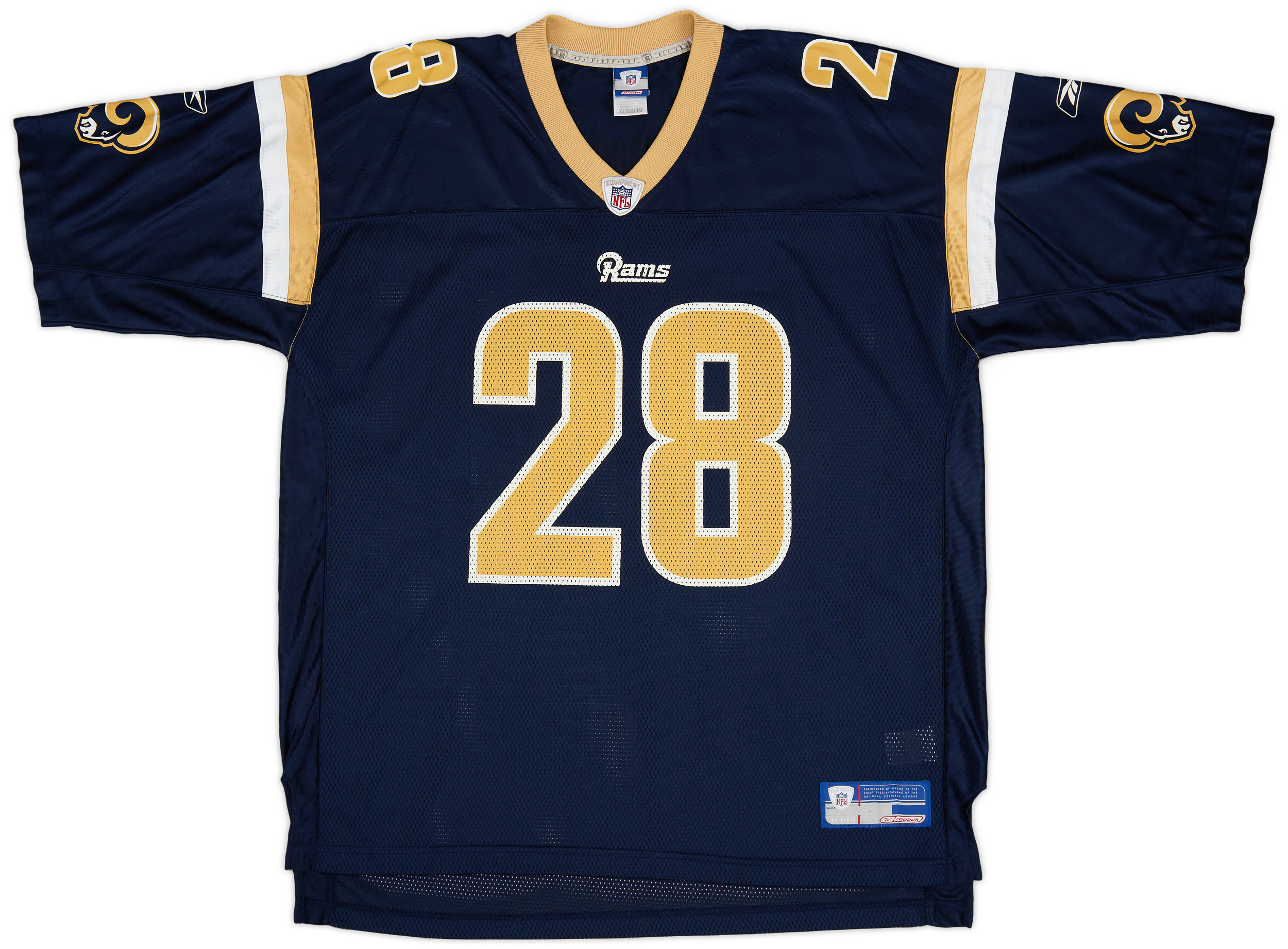 2002-04 St. Louis Rams Faulk #28 Reebok On Field Home Jersey (Excellent) XL