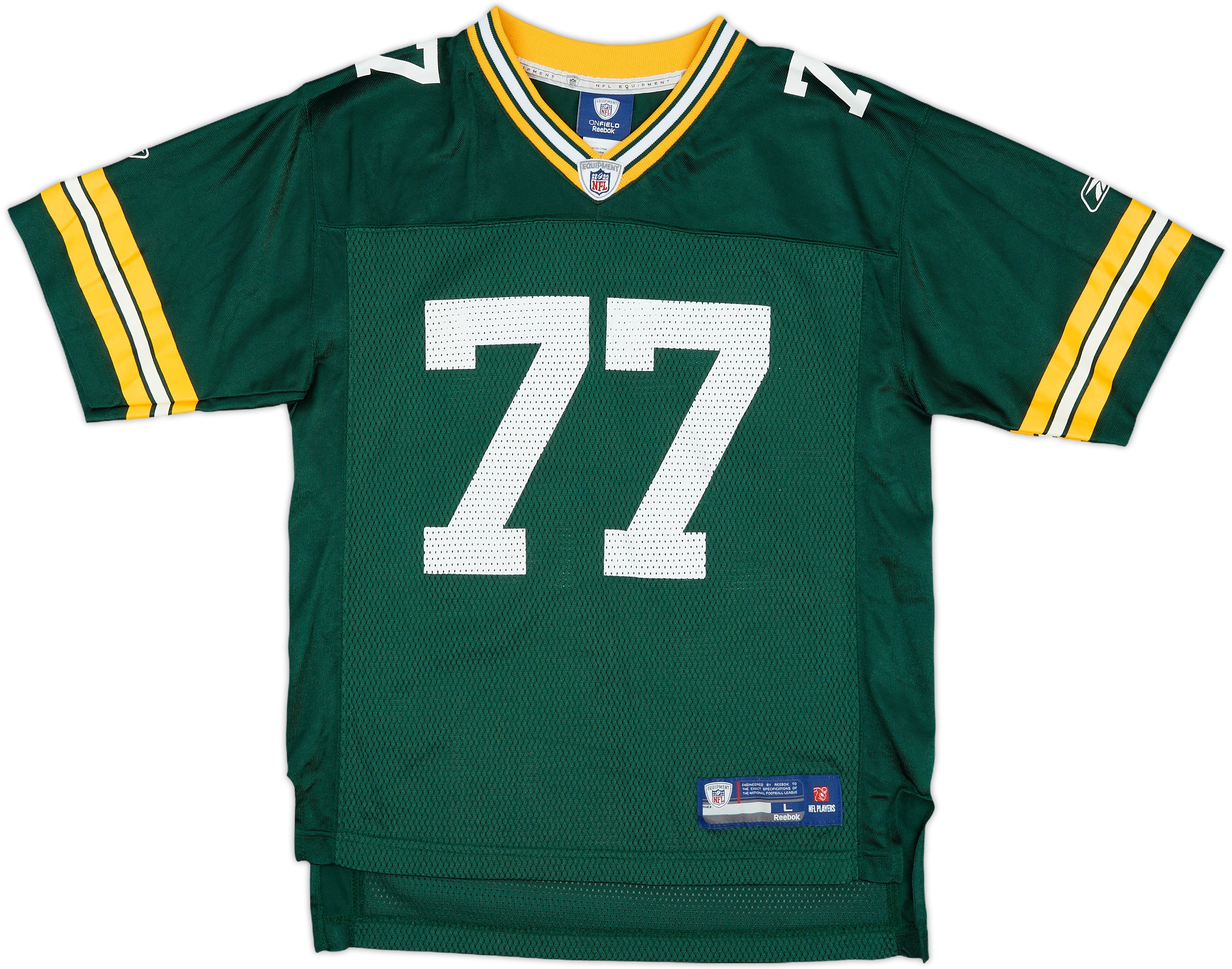 2008-10 Green Bay Packers Jenkins #77 Reebok On Field Home Jersey - 8/ ...