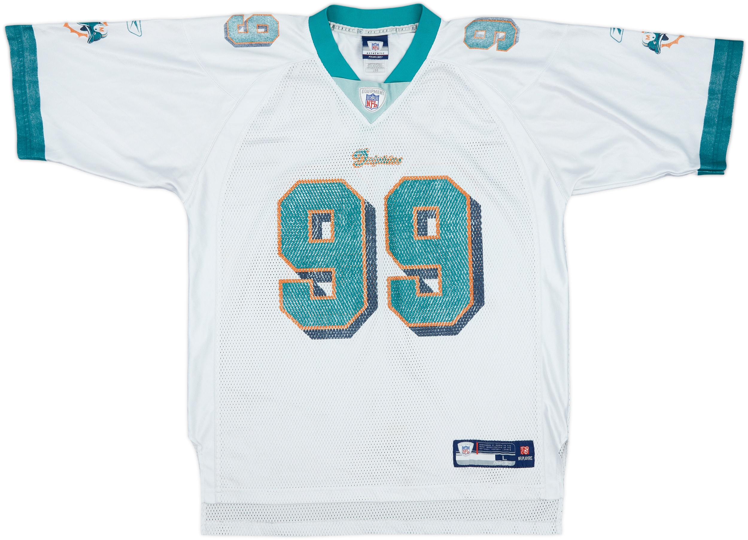 2007 Miami Dolphins Taylor #99 Reebok On Field Away Jersey - 4/10 - (L)