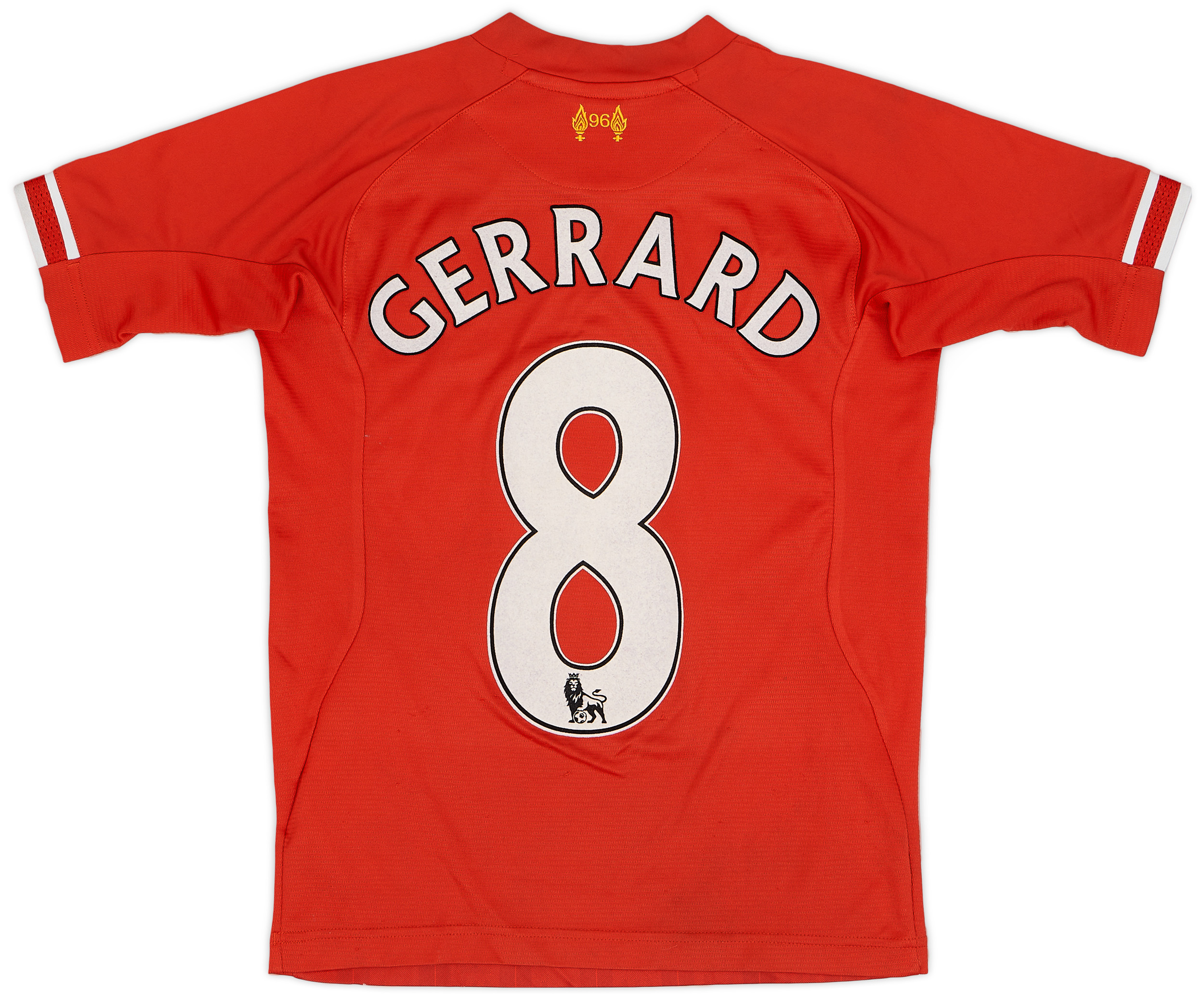 2013-14 Liverpool Home Shirt Gerrard #8 - Very Good 6/10 - (M.Boys)