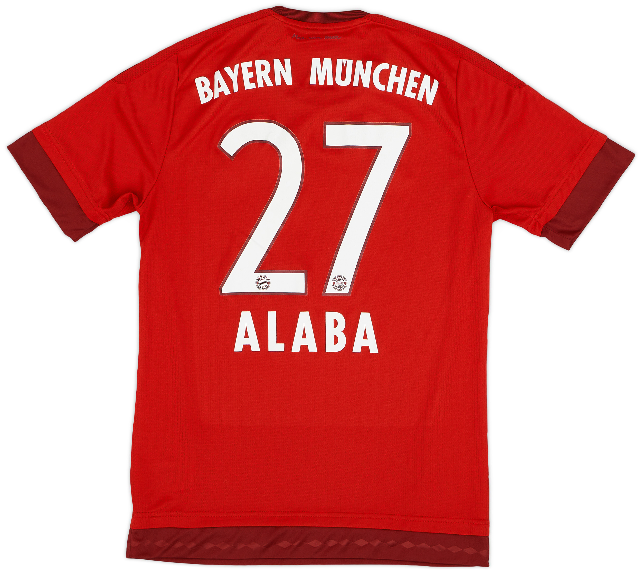 2015-16 Bayern Munich Home Shirt Alaba #27 - 9/10 - (S)