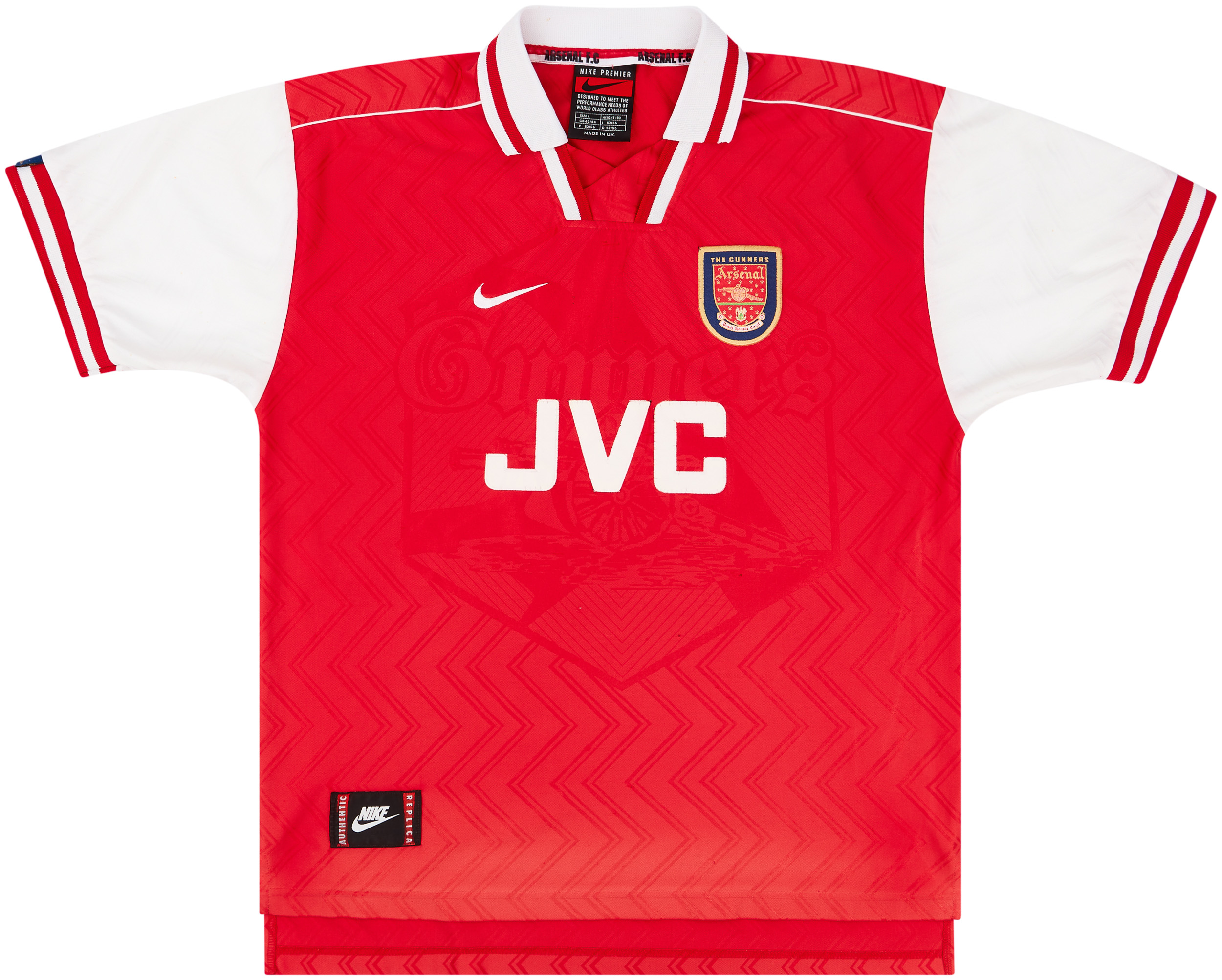 1996-98 Arsenal Home Shirt - Fair 4/10 - (L)