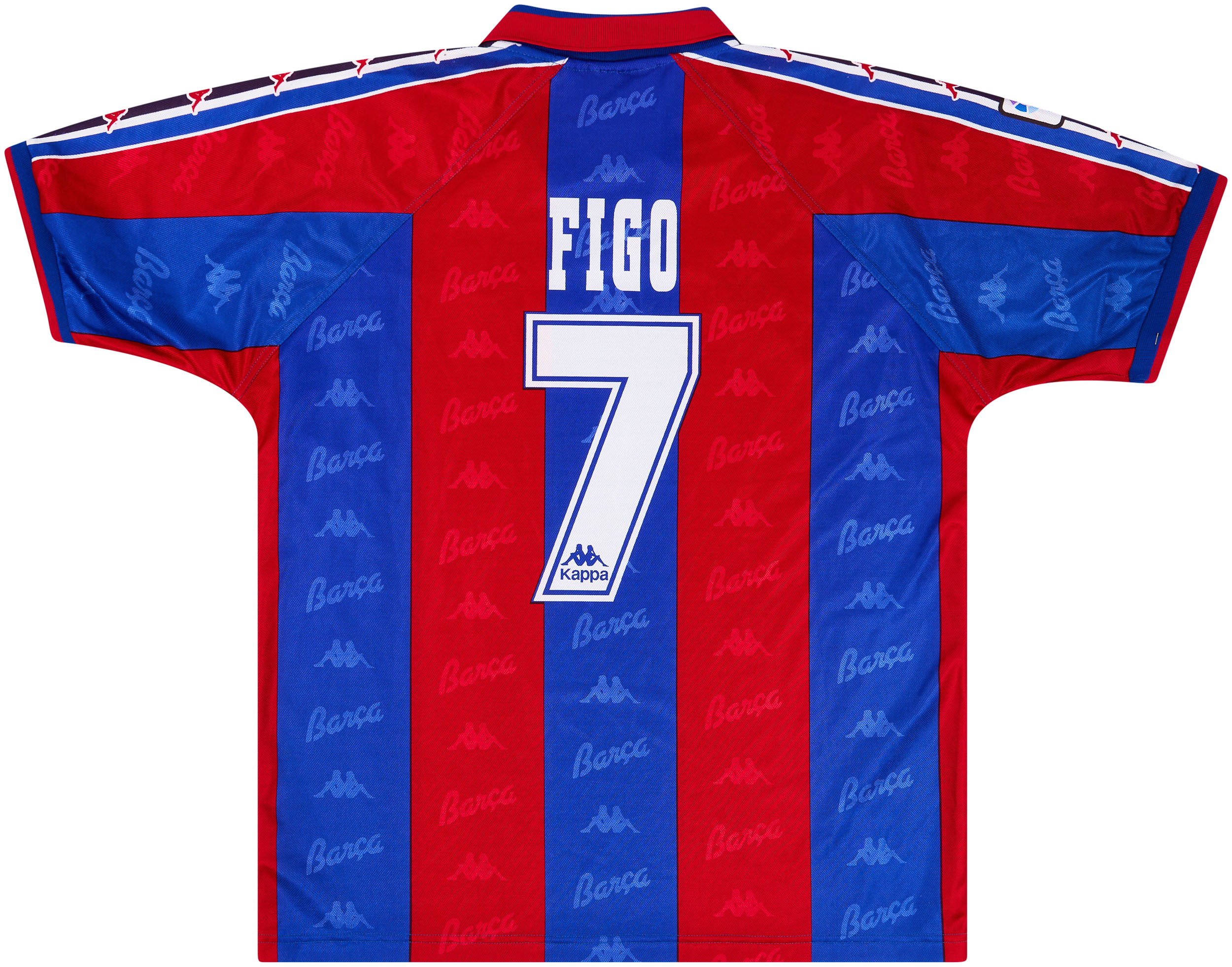 1995-97 Barcelona Home Shirt Figo #7 - Very Good 6/10 - (XL)