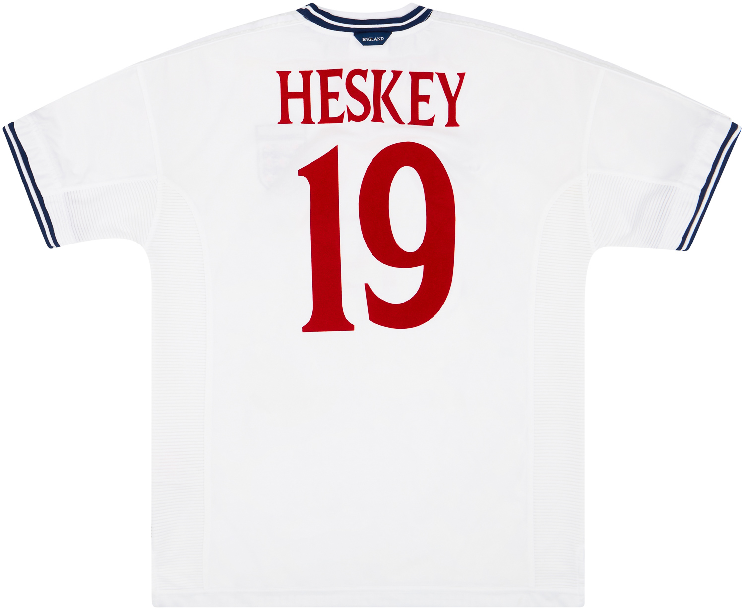 1999-01 England Home Shirt Heskey #19 - 9/10 - (XL)