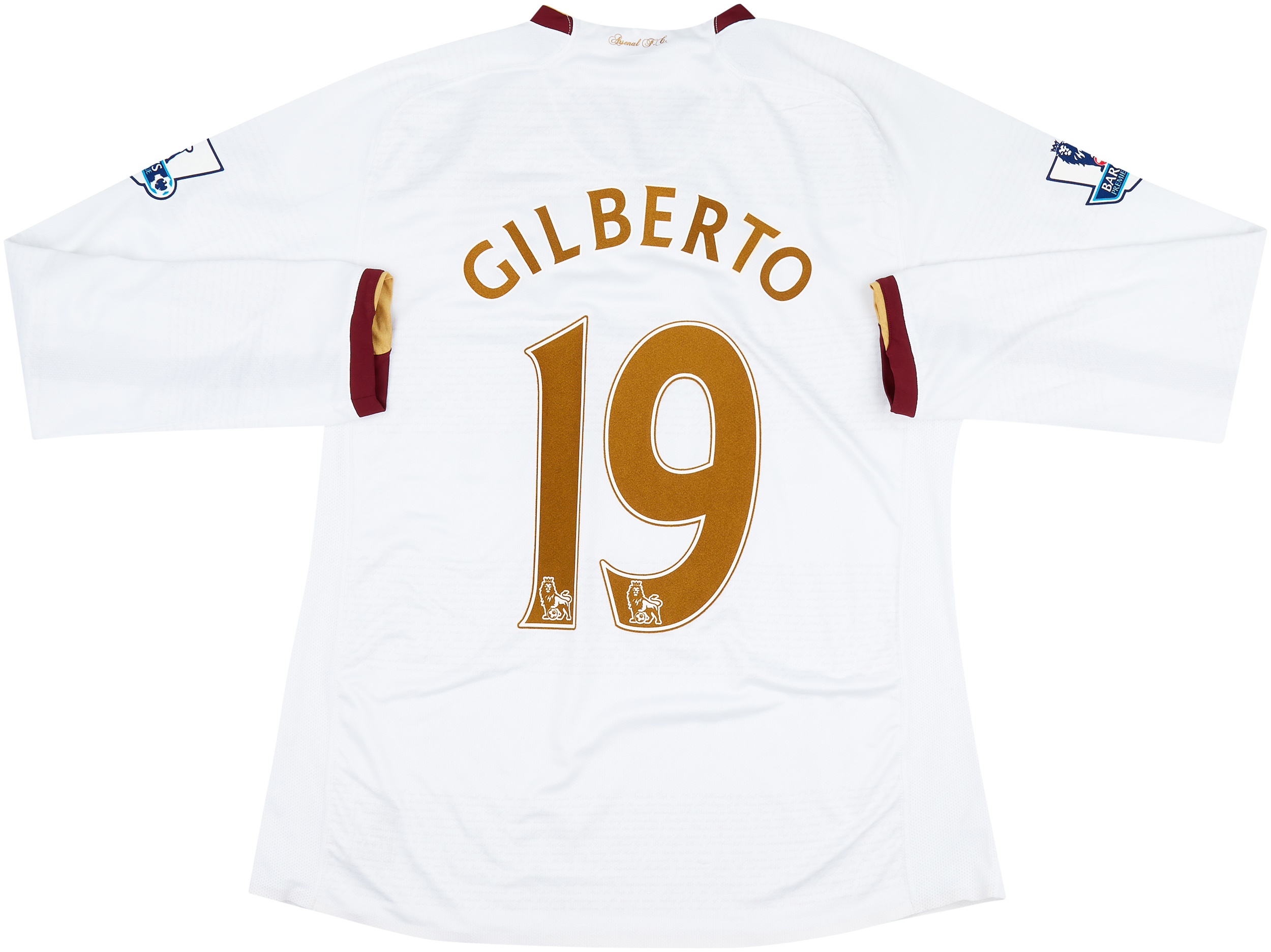 2007-08 Arsenal Player Issue Away L/S Shirt Gilberto #19 - Excellent 9/ ...