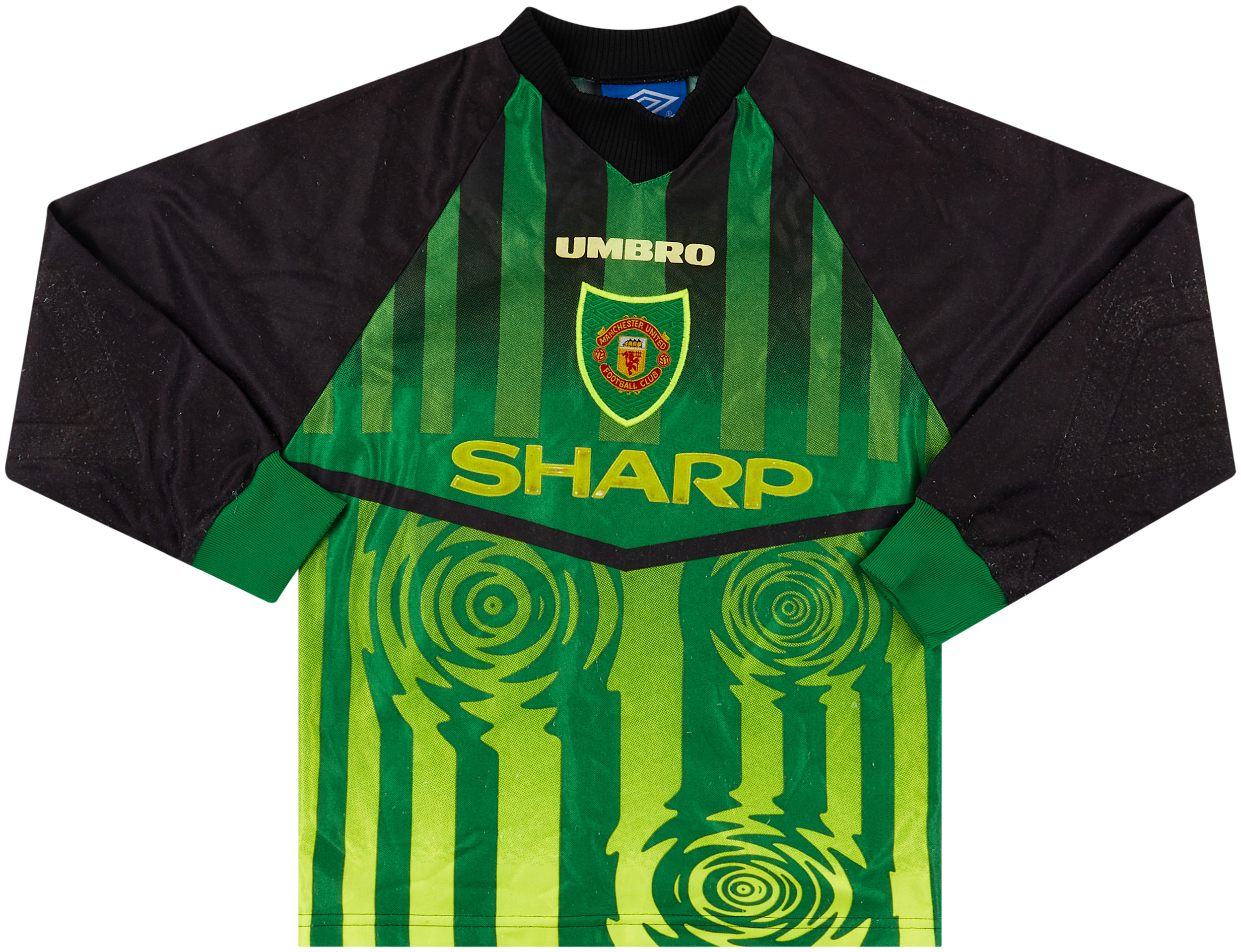 1997-98 Manchester United Green GK Shirt - Very Good 7/10 - (8-9Y)