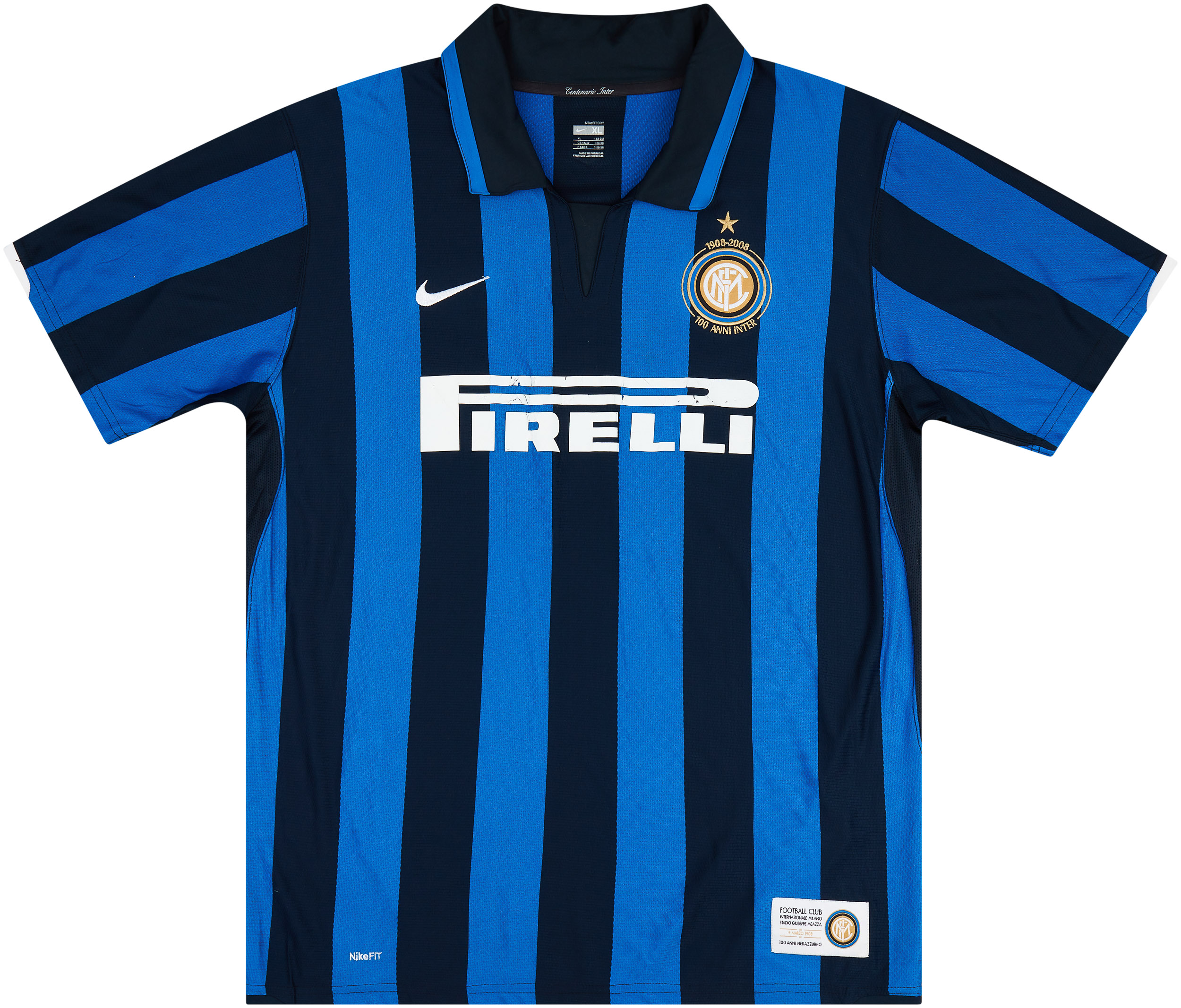 2007-08 Inter Milan Centenary Home Shirt - Good 5/10 - (XL)