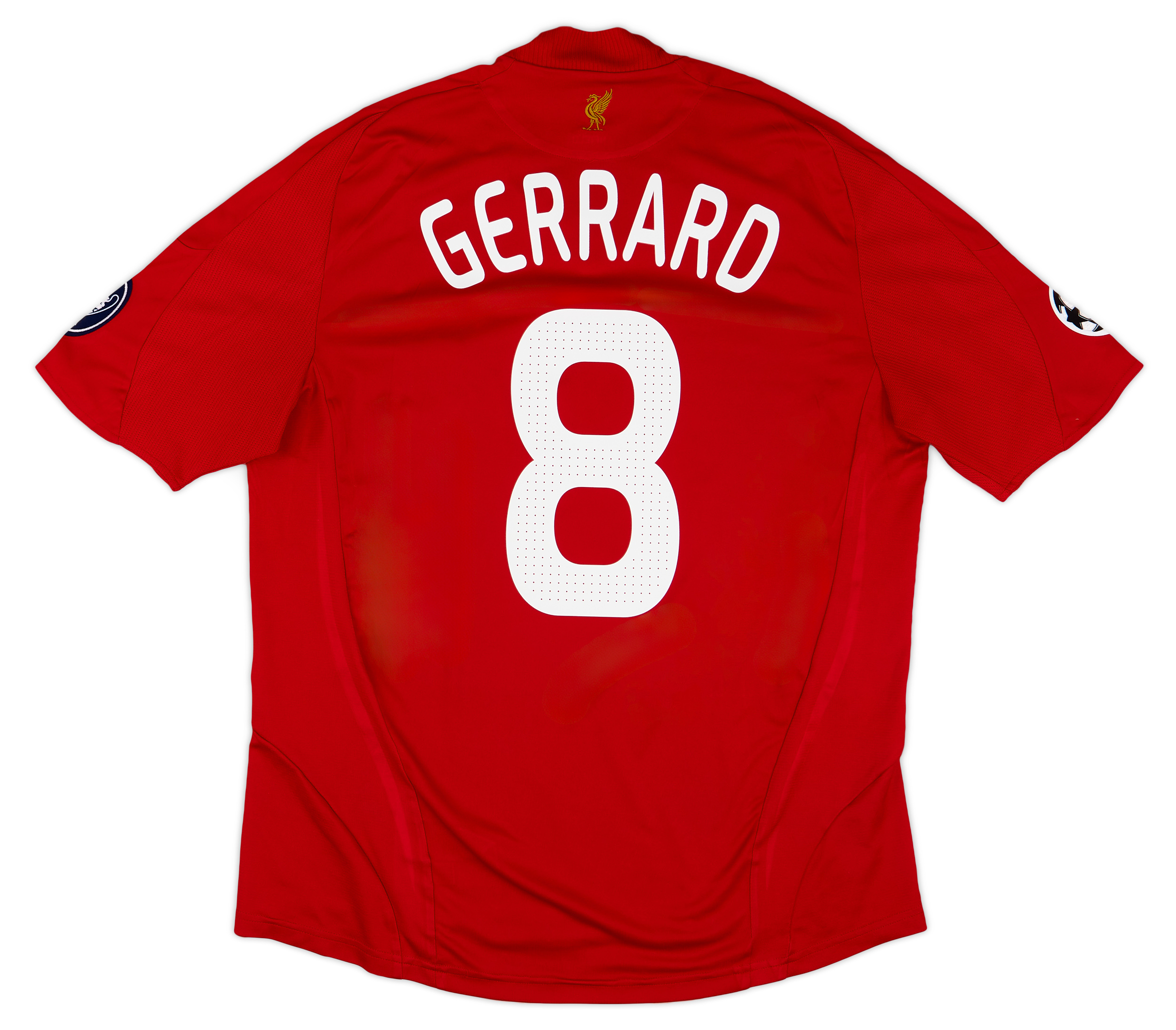 2008-10 Liverpool Home Shirt Gerrard #8 - Very Good 7/10 - (L)