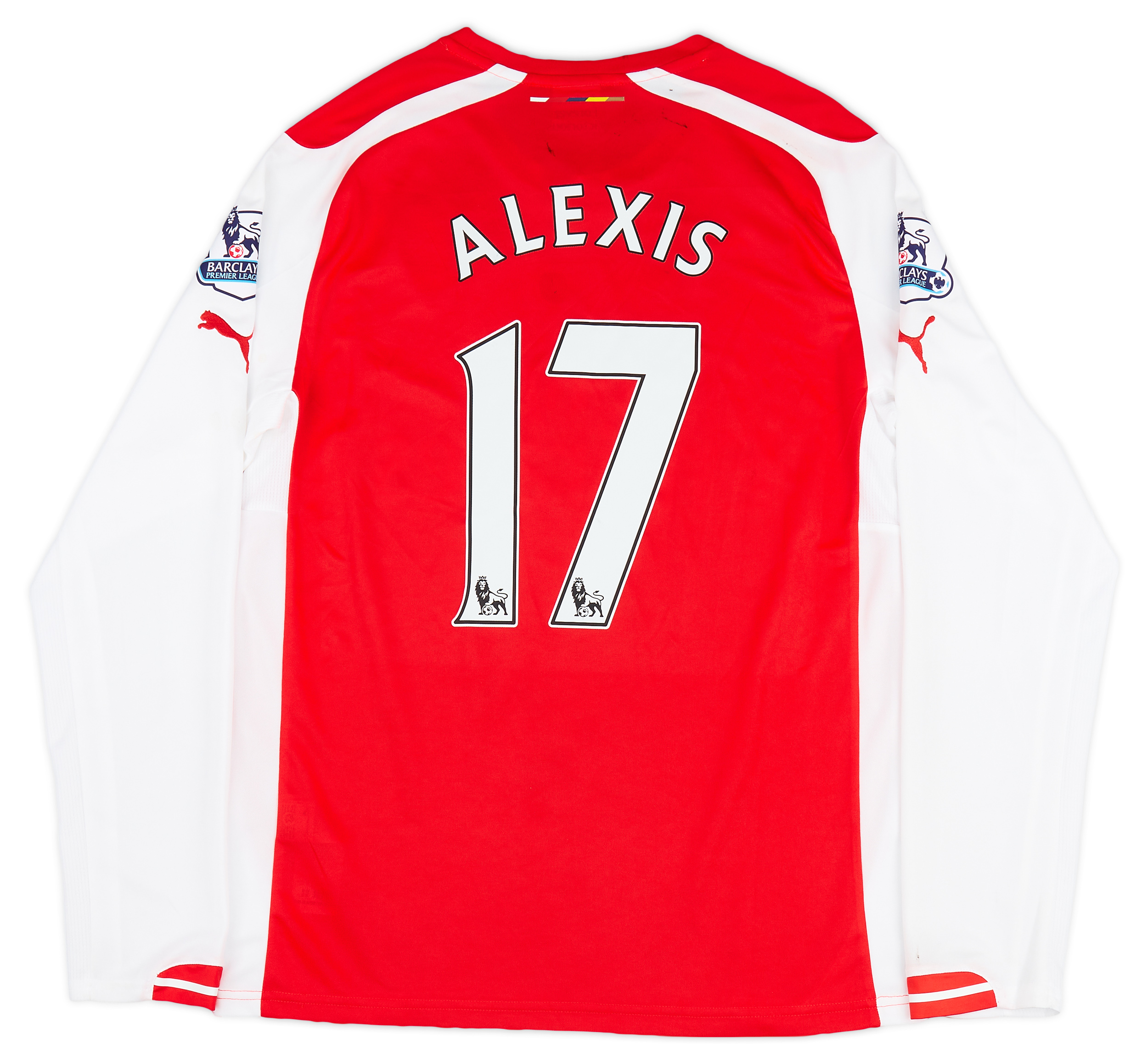 2014-15 Arsenal Home L/S Shirt Alexis #17 - Good 5/10 - (M)