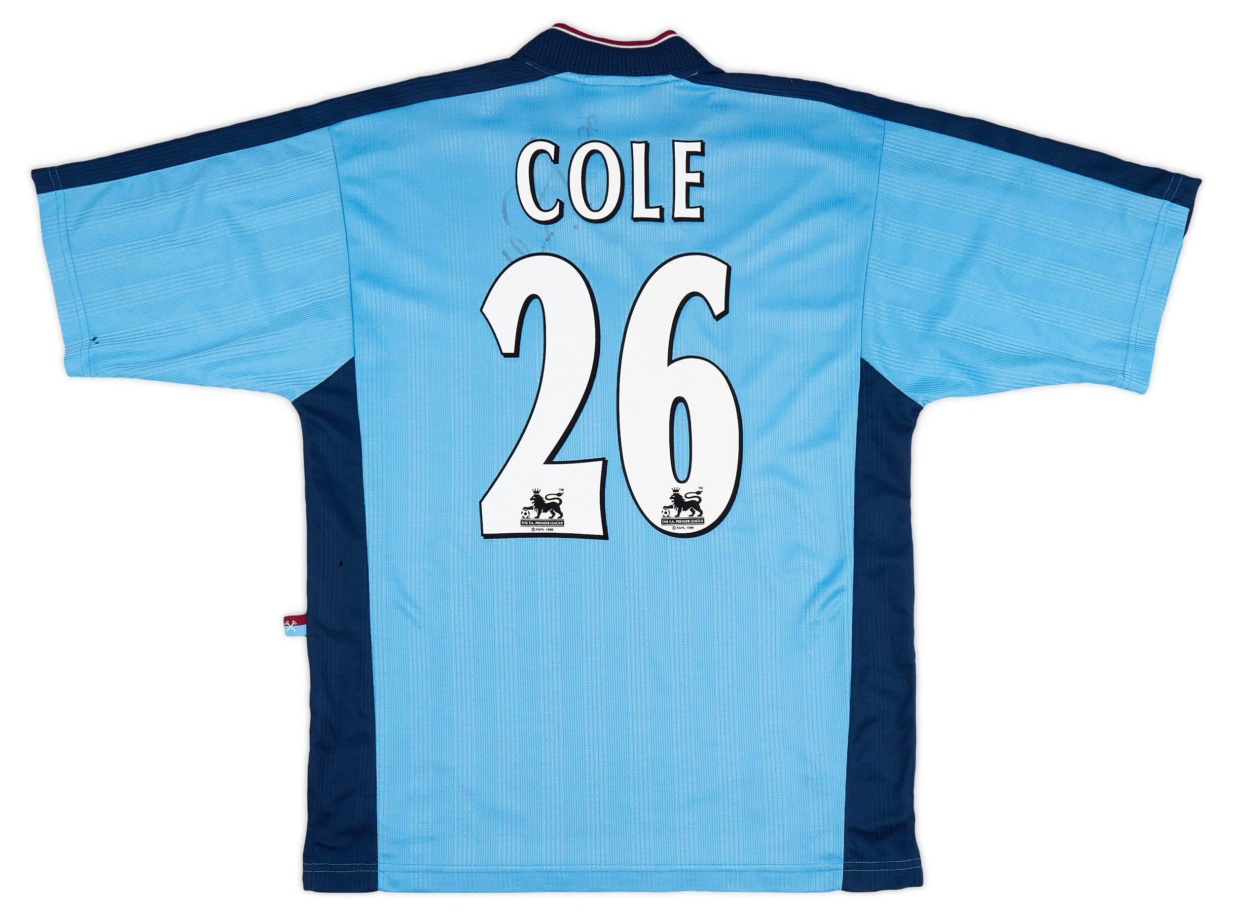 1997-98 West Ham Away Shirt Cole #26 - Good 5/10 - (M)