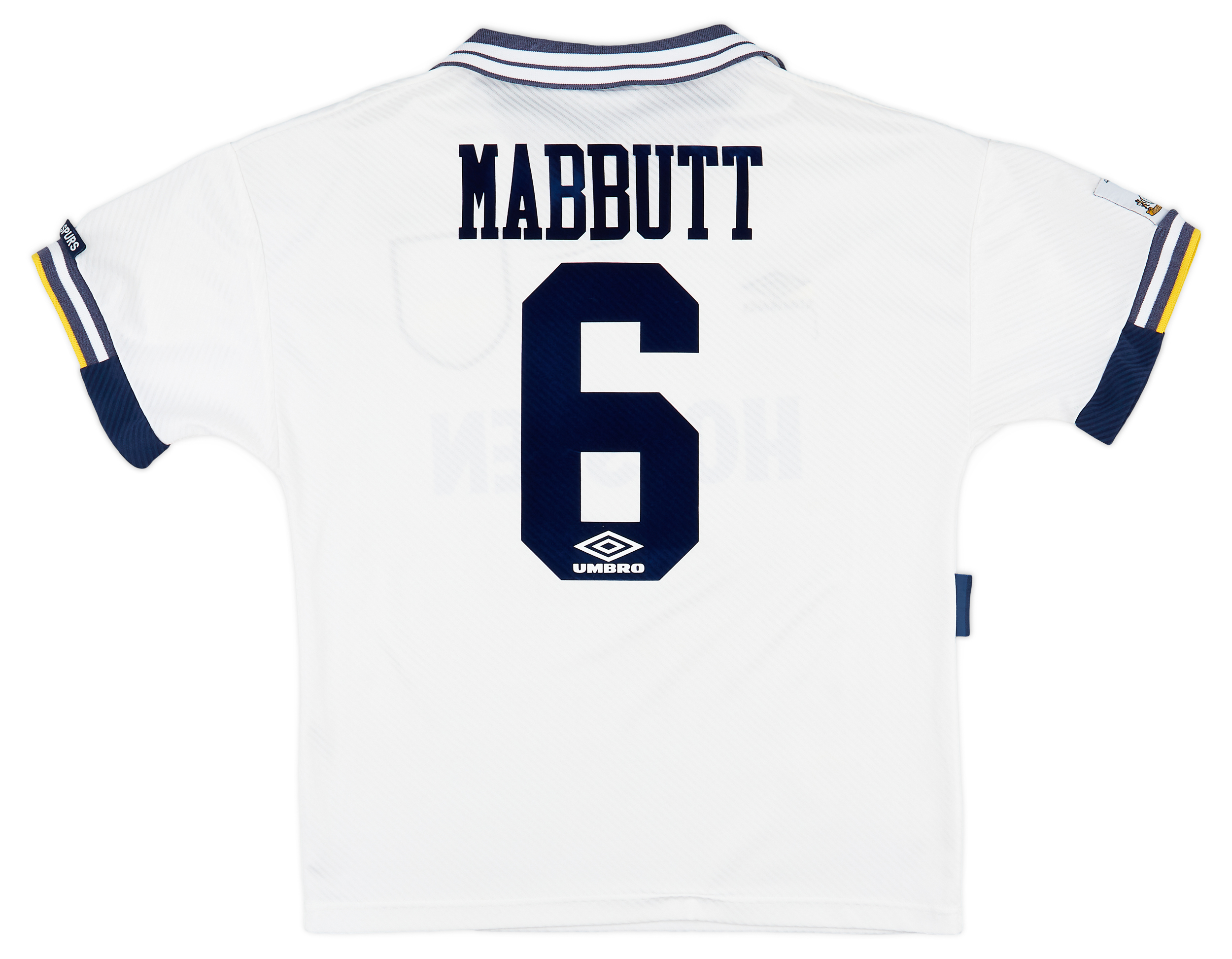 1993-95 Tottenham Home Shirt Mabbutt #6 - Excellent 8/10 - (M)