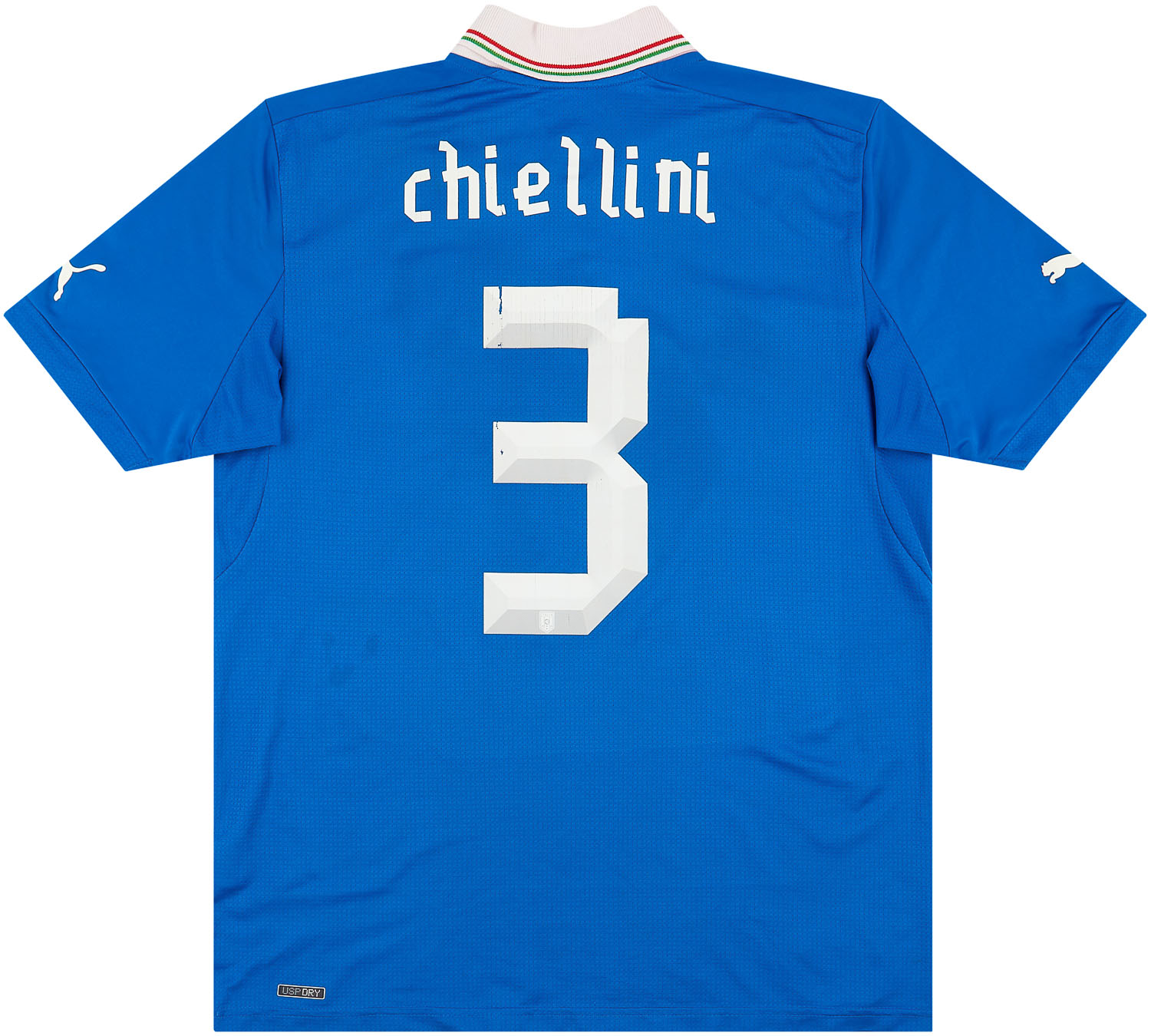 2012-13 Italy Home Shirt Chiellini #3 - Fair 4/10 - (L)