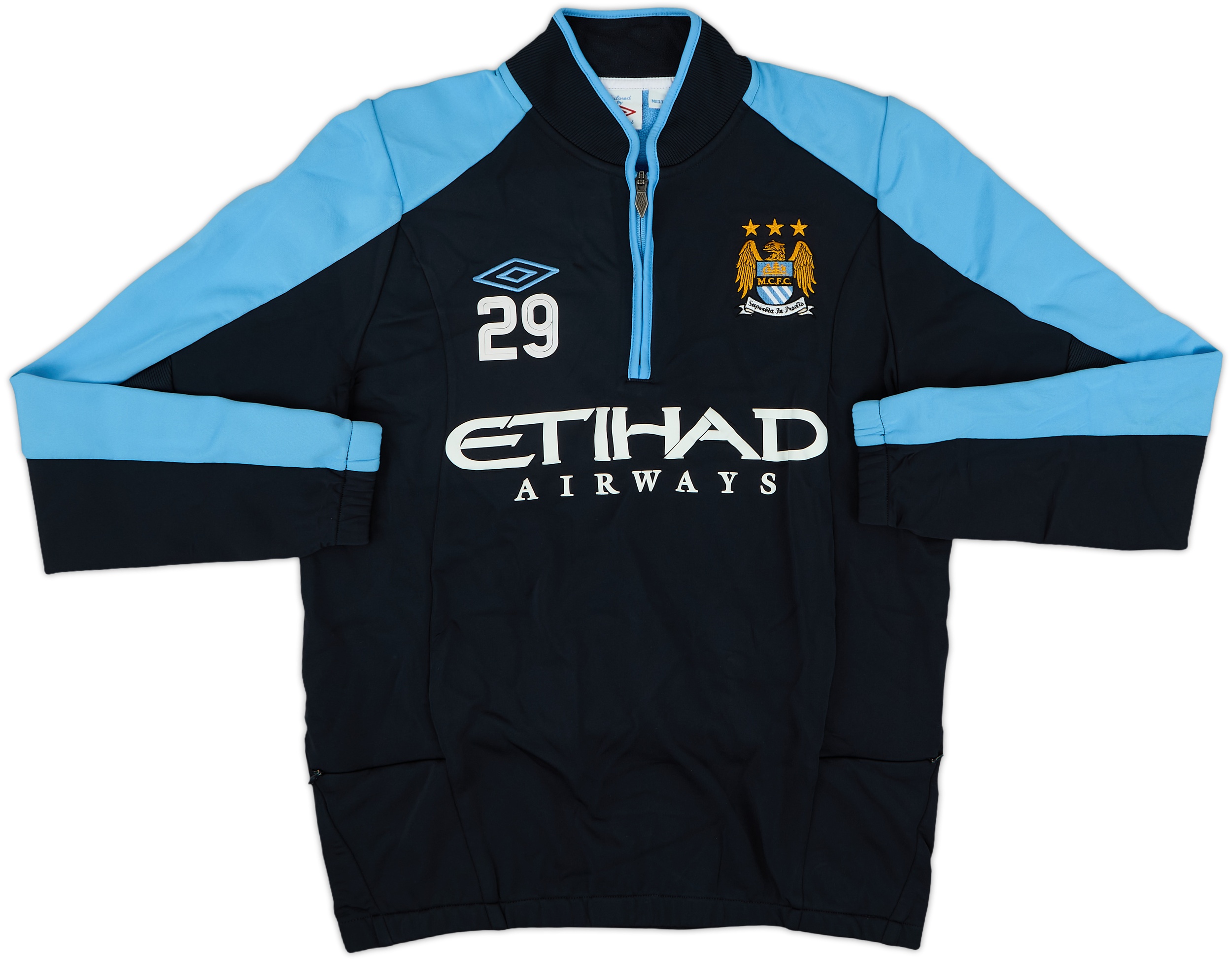 2011-12 Manchester City Player Issue Umbro 1/4 Zip Drill Top #29 - 8/10 - (M)
