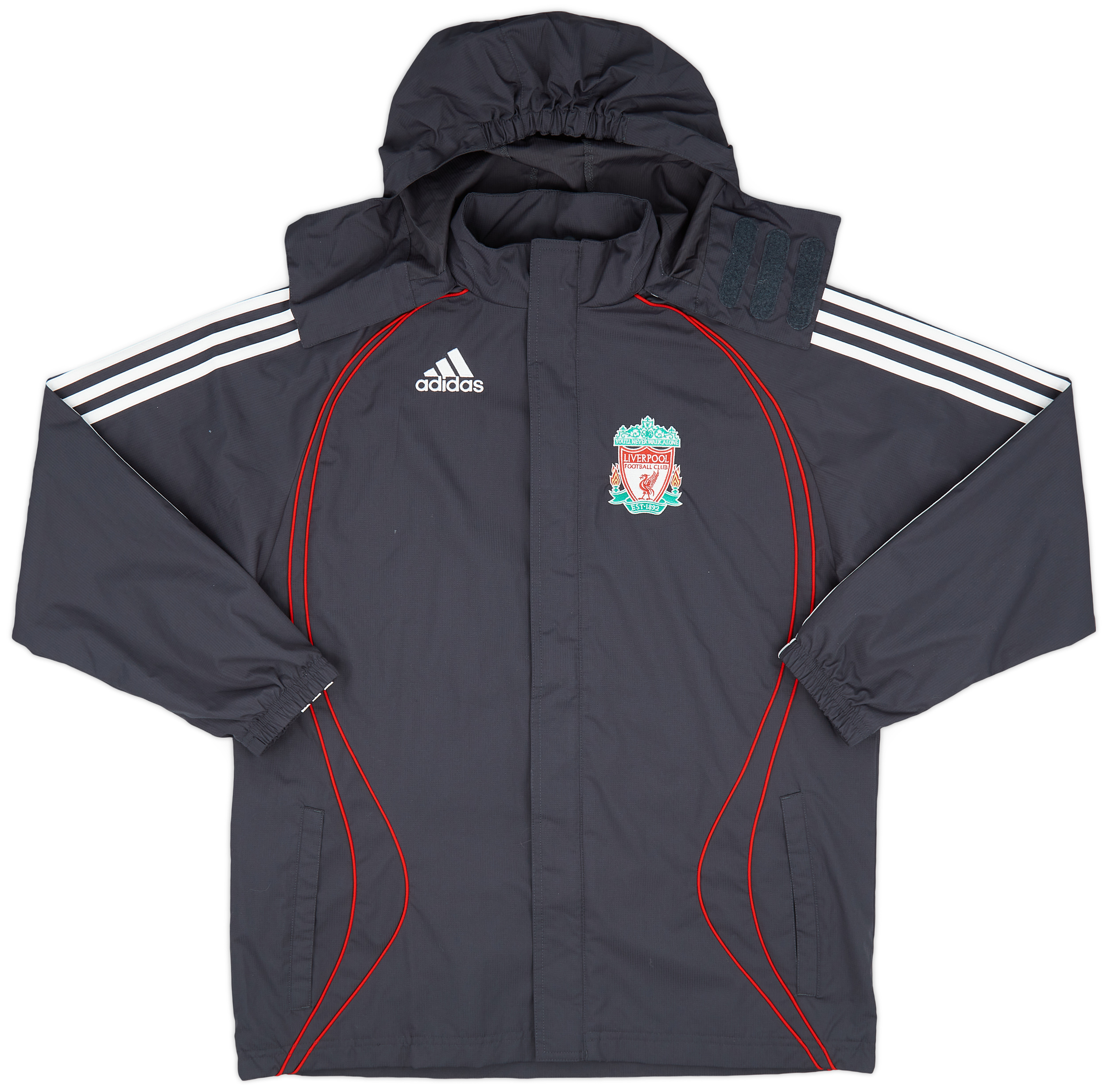 2006-07 Liverpool adidas Hooded Rain Jacket - 9/10 - (L.Boys)
