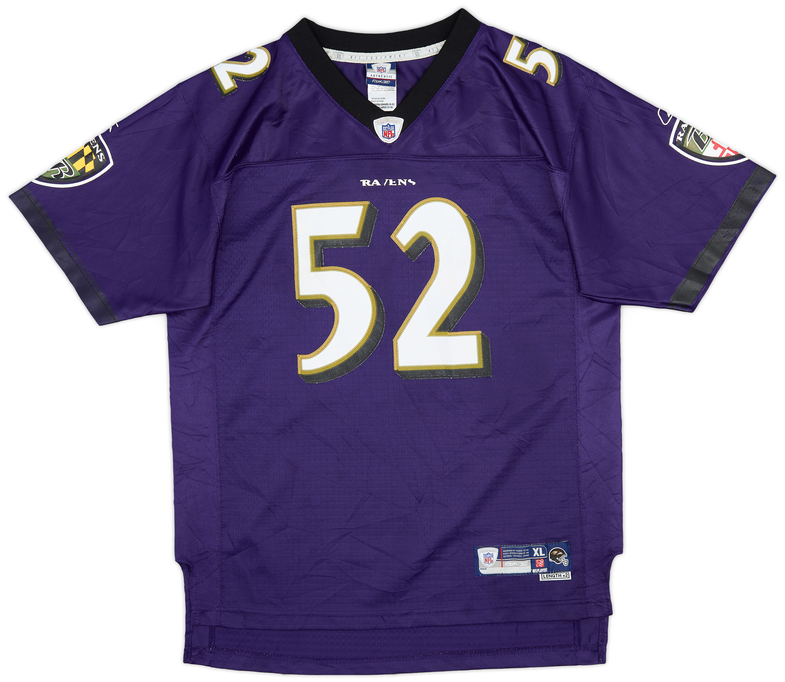 2007 Baltimore Ravens R. Lewis #52 Reebok Premier Home Jersey (Good) XL ...
