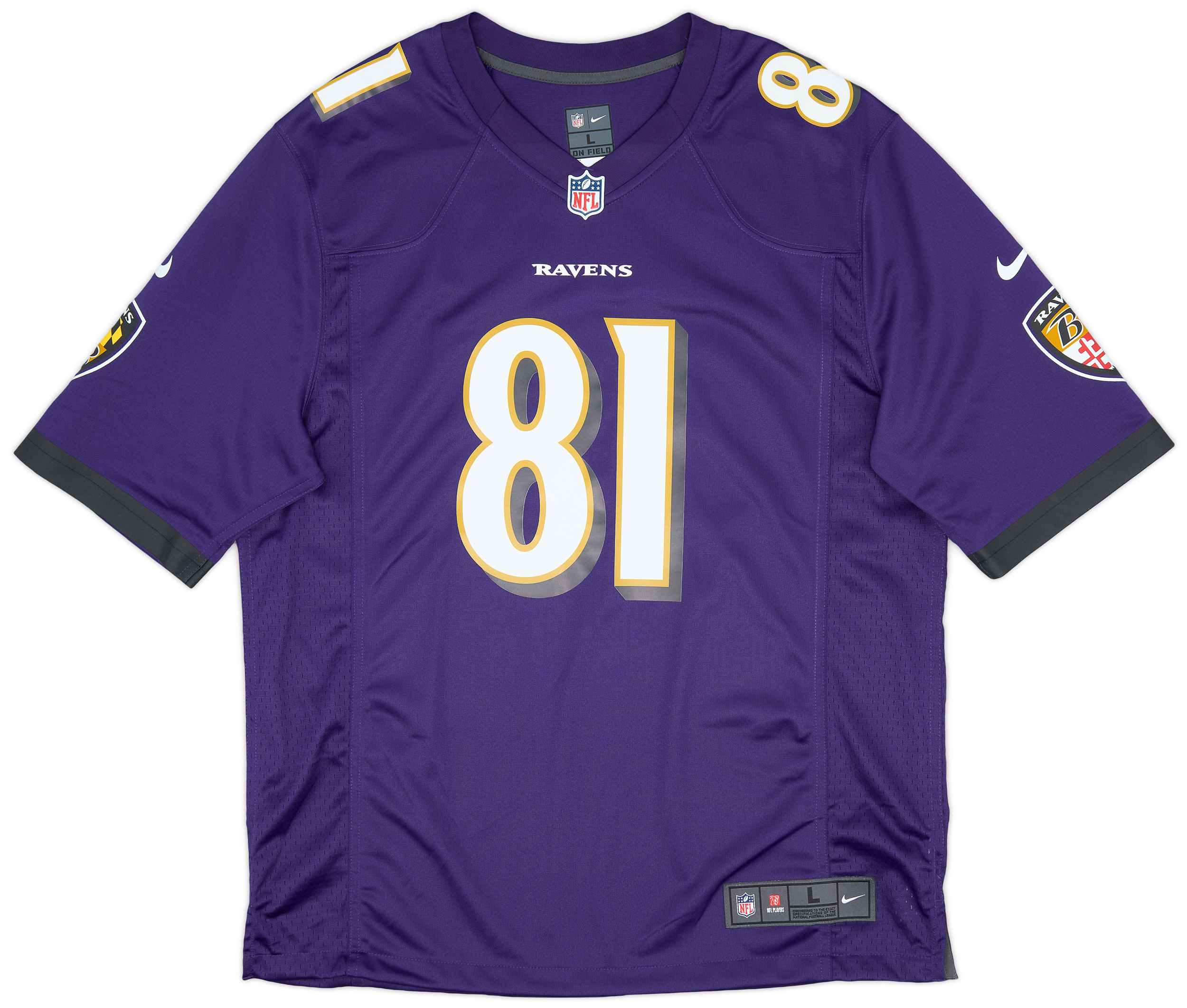 2018-19 Baltimore Ravens Hurst #81 Nike Game Home Jersey (Excellent) L