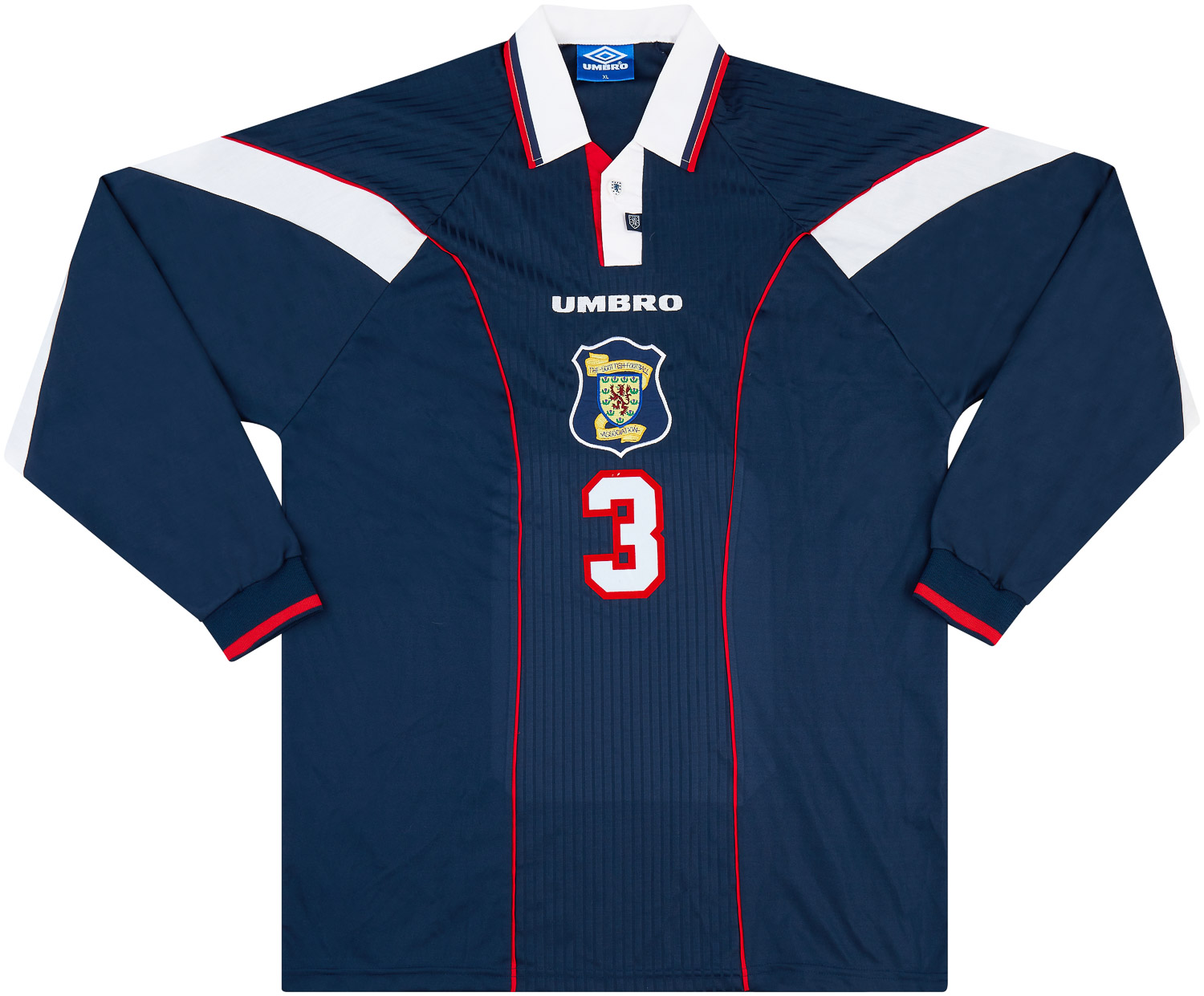 1998 Scotland Match Worn Home L/S Shirt #3 (Boyd) v Denmark