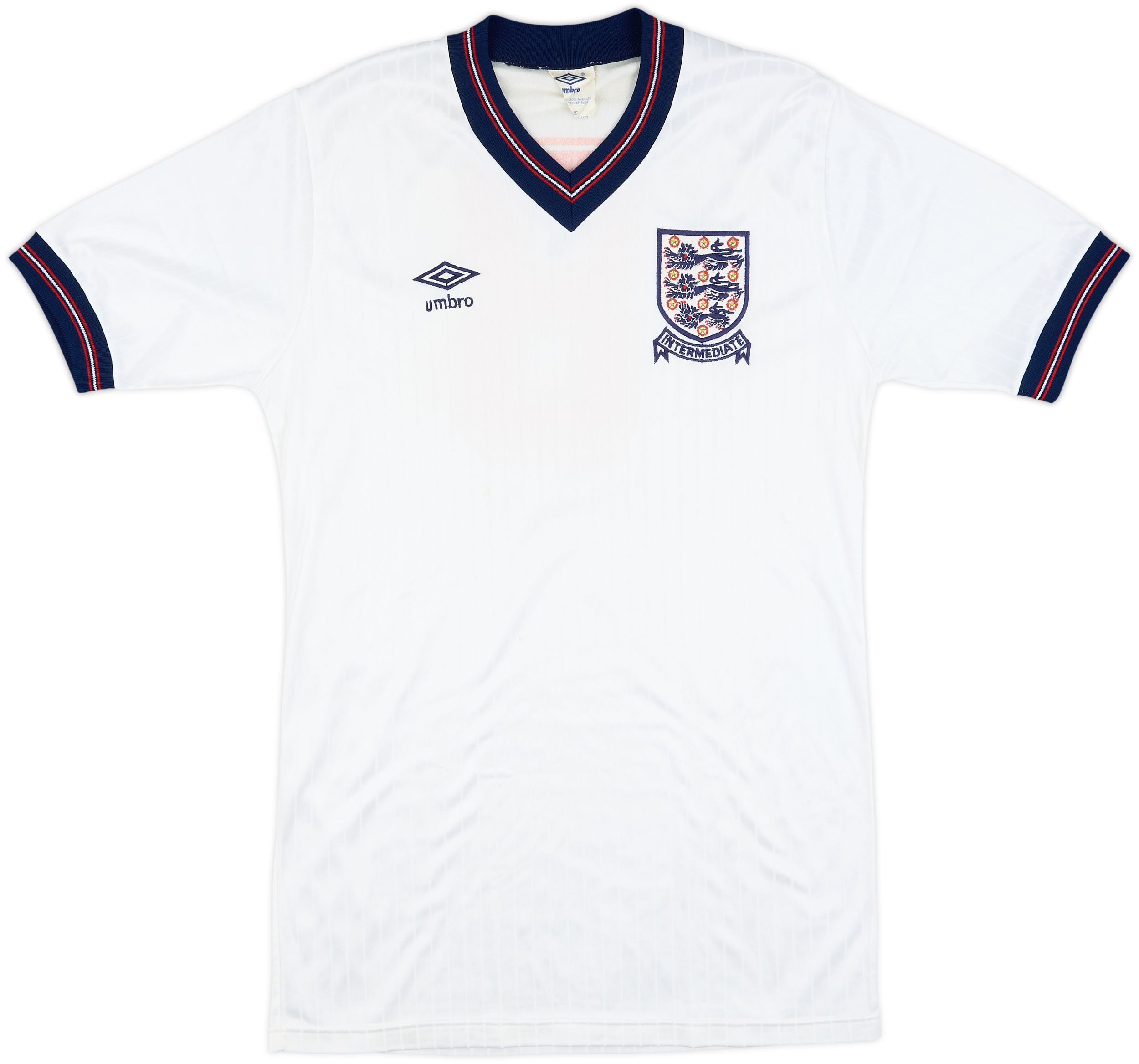 1986 England U-21 Match Issue European Championship Home Shirt #8 (v ...