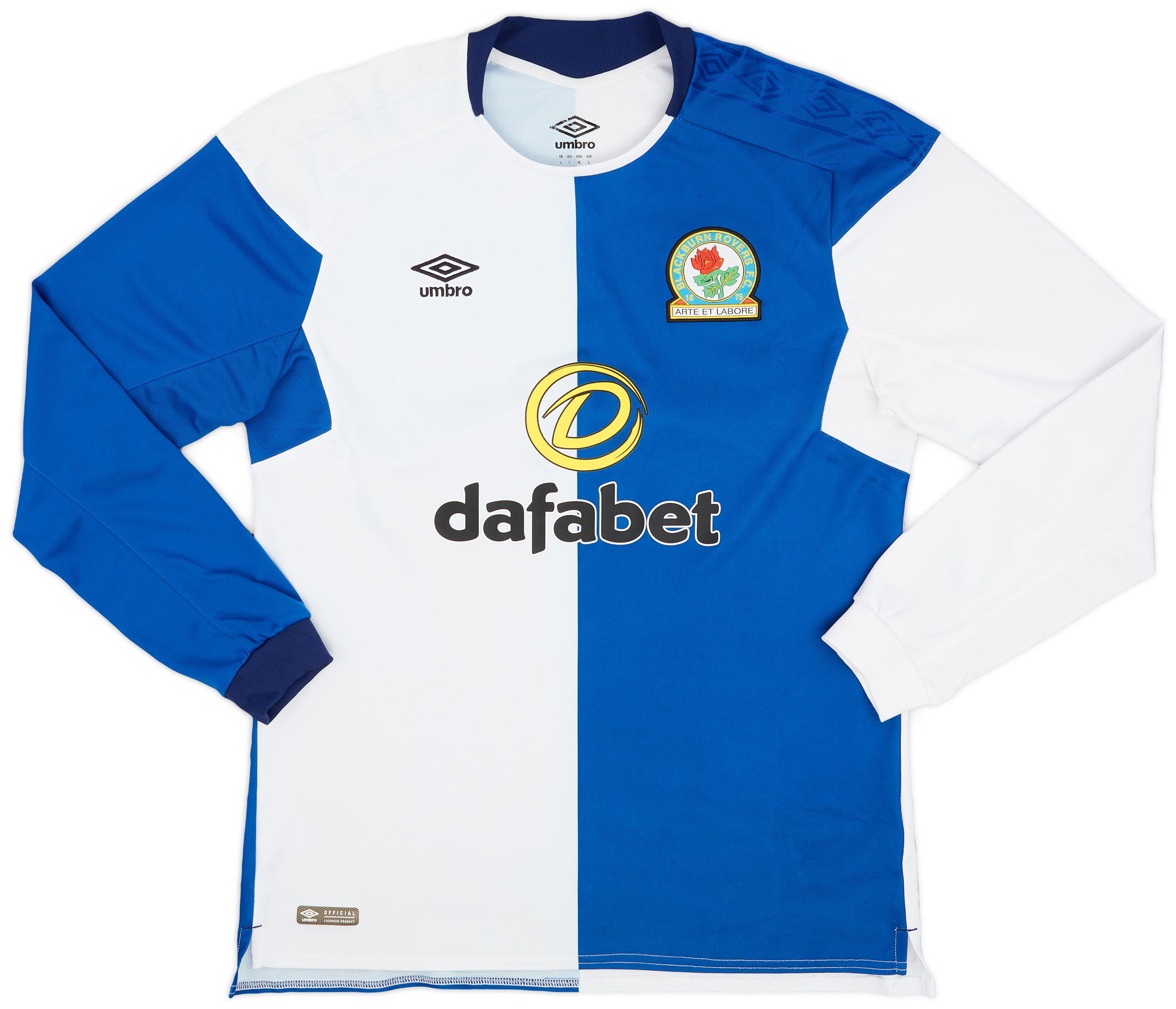 2017-18 Blackburn Rovers Home L/S Shirt - 9/10 - (L)