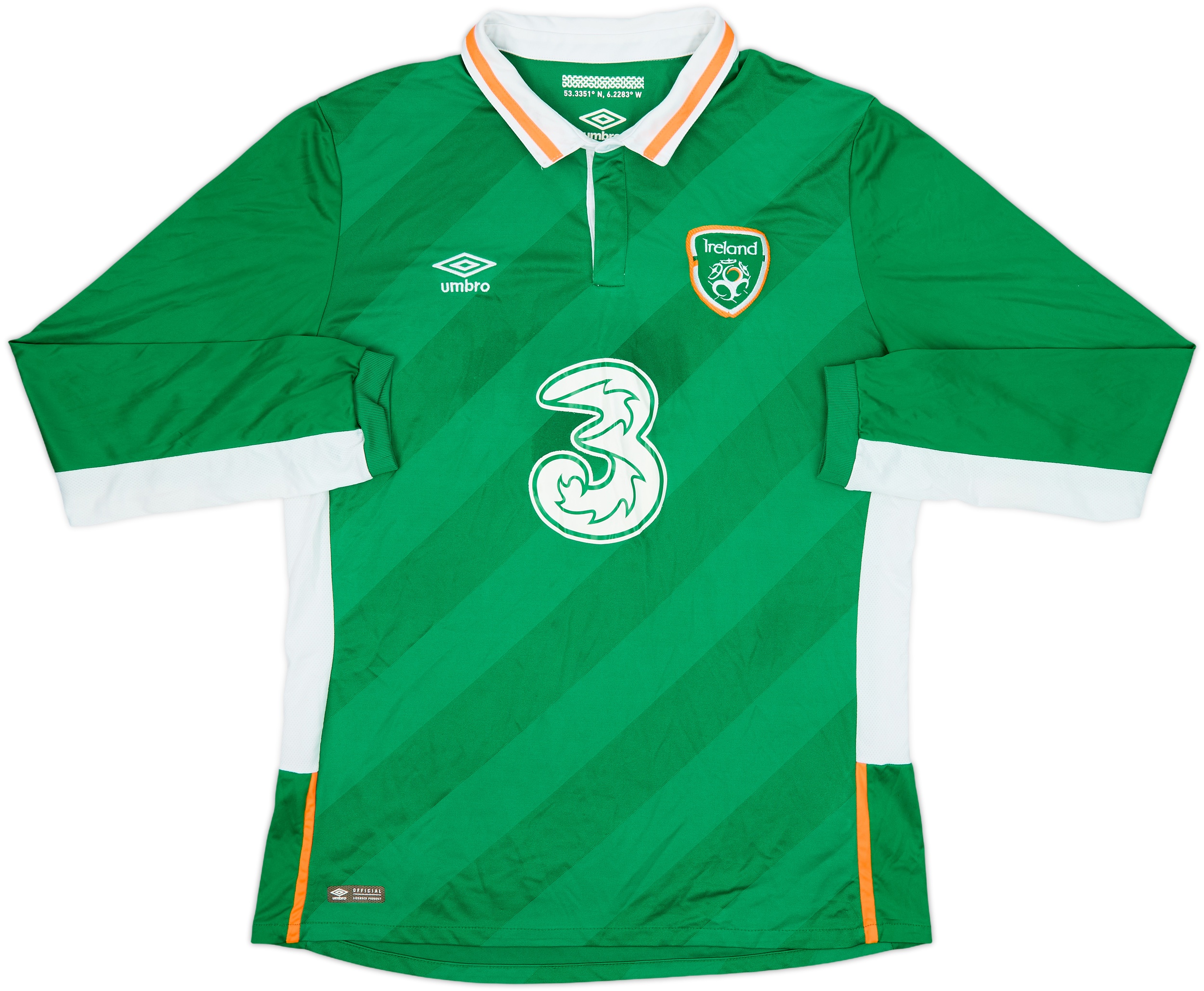 2016-17 Ireland Home L/S Shirt - 6/10 - (XL)