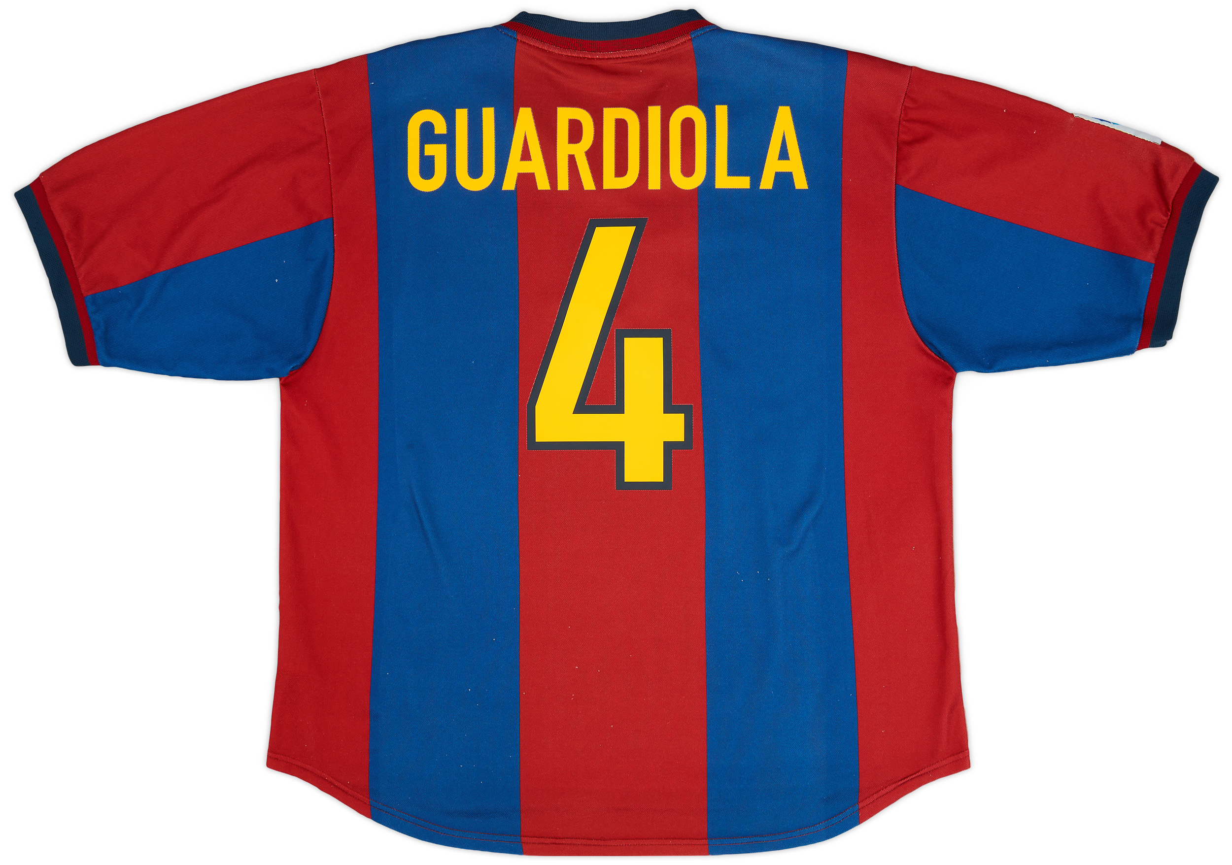 1998-00 Barcelona Home Shirt Guardiola #4 - 8/10 - (XL)