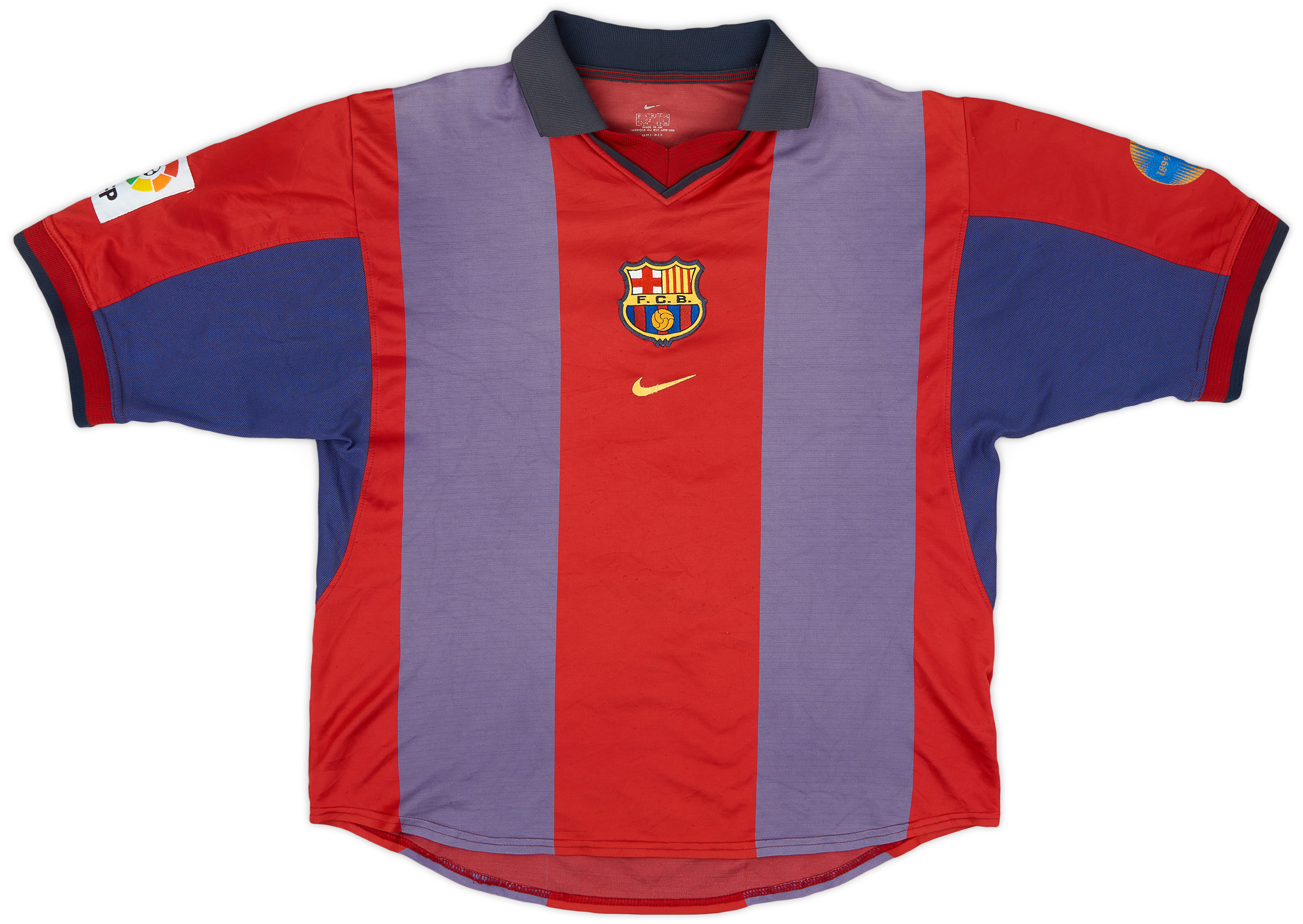 2000-01 Barcelona Home Shirt - Fair 4/10 - (L)