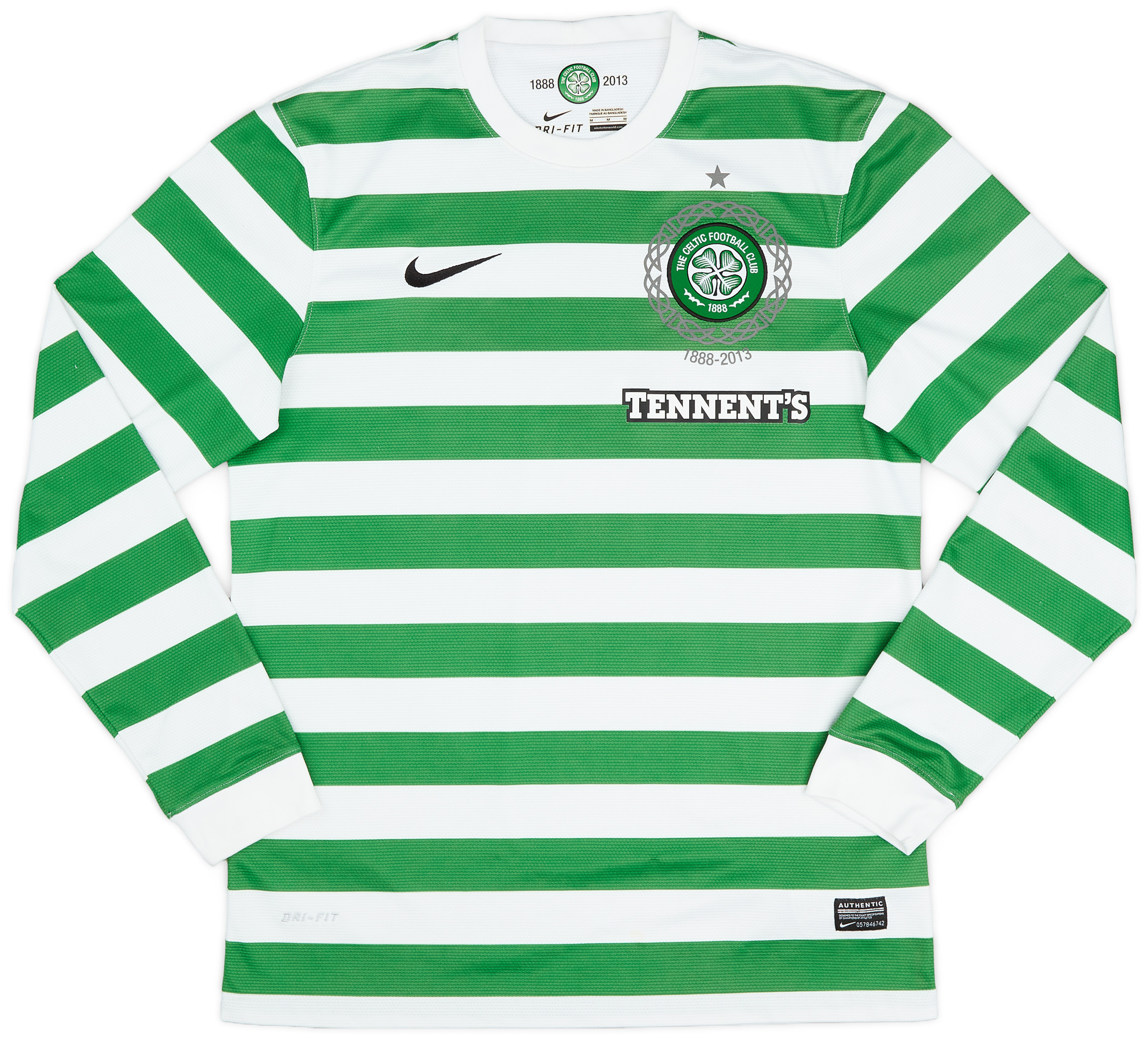 2012-13 Celtic '125th Anniversary' Home L/S Shirt - 8/10 - (M)