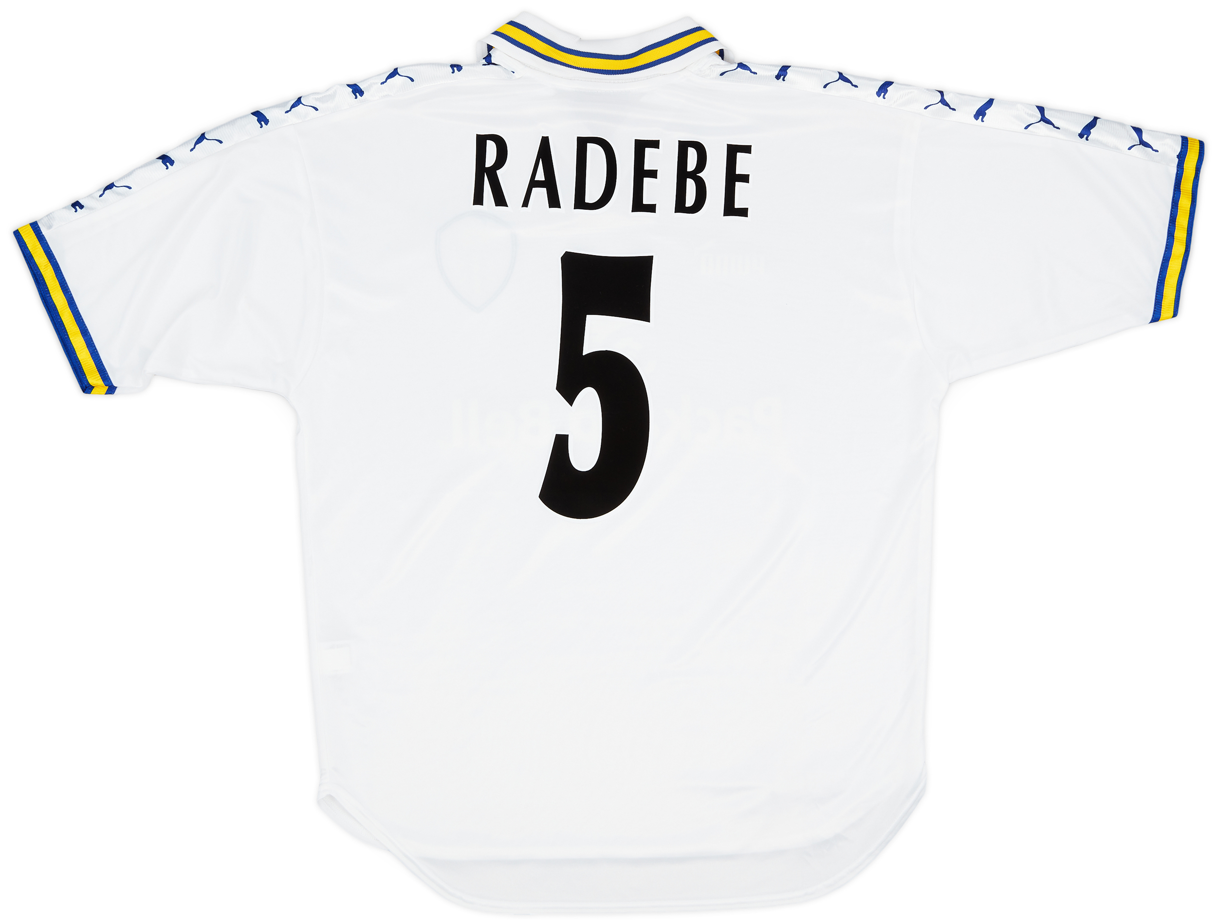 1998-00 Leeds United Home Shirt Radebe #5 - 9/10 - (L)