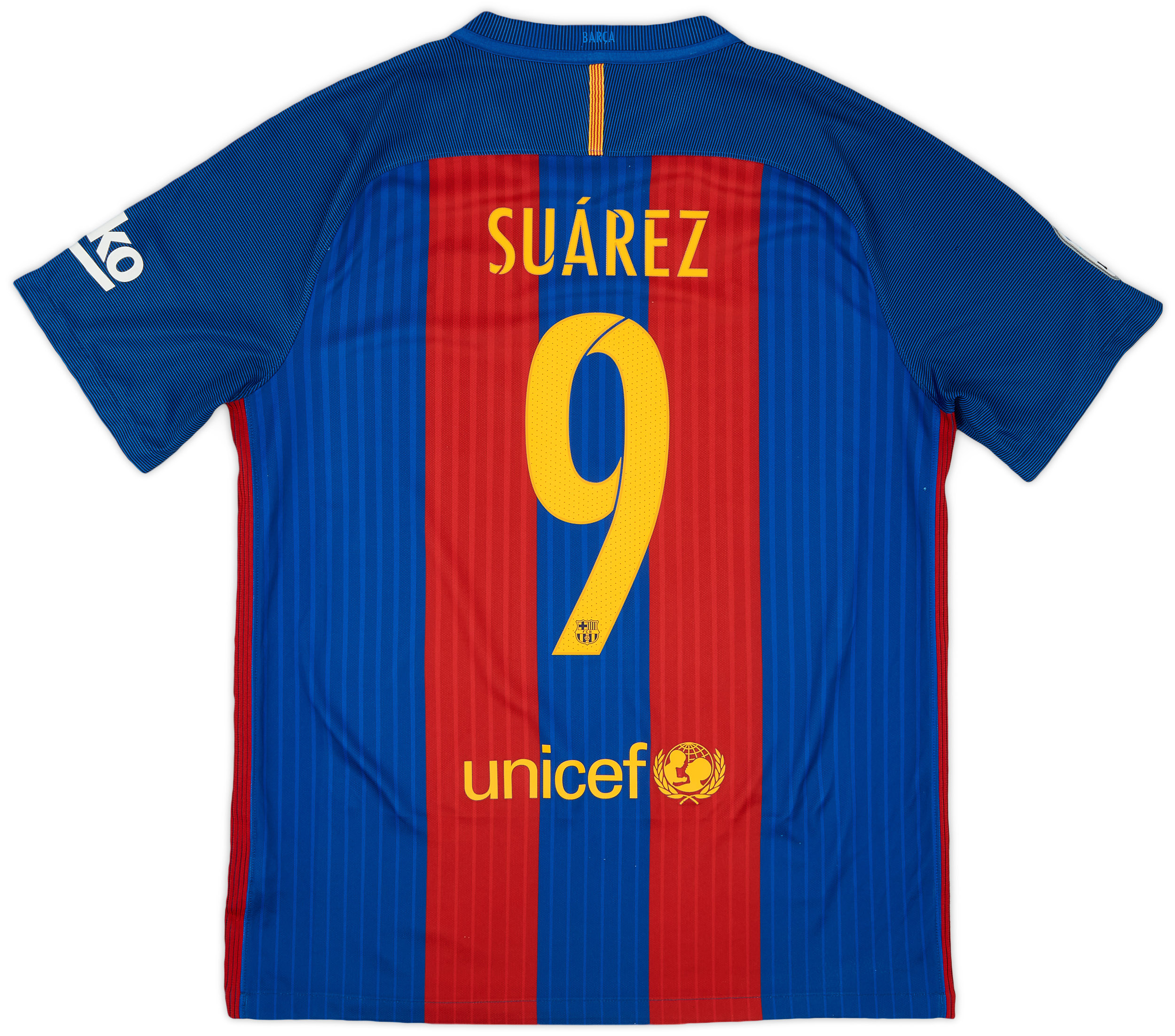 2016-17 Barcelona Home Shirt Suarez #9 - 7/10 - (L)